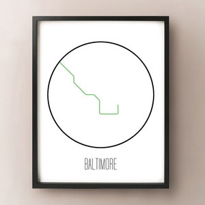 Baltimore, Maryland - Minimalist Metro Subway Art Print - Etsy