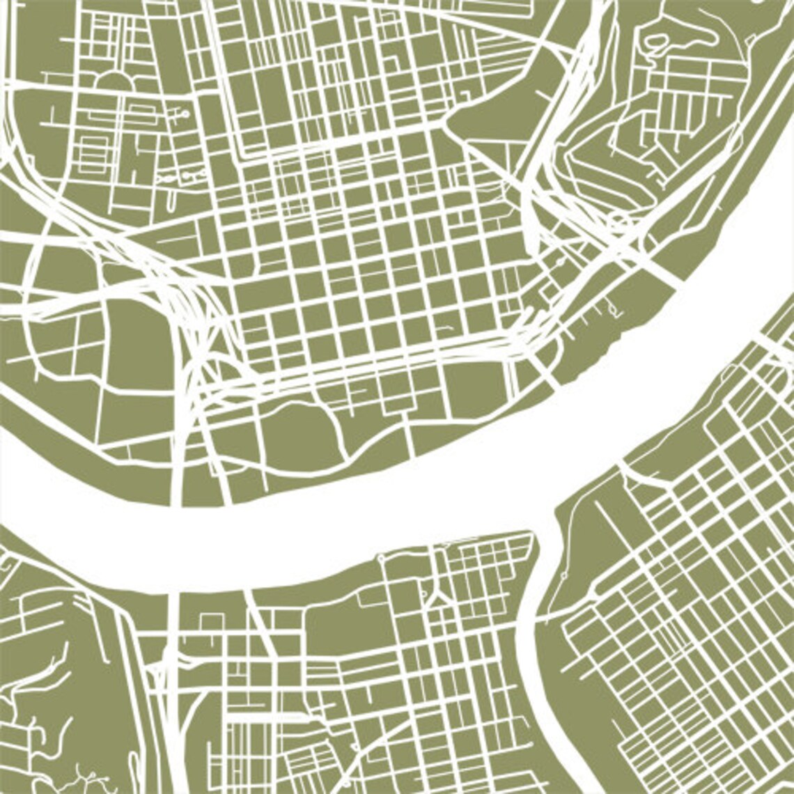 Cincinnati Map Ohio Poster Print - Etsy