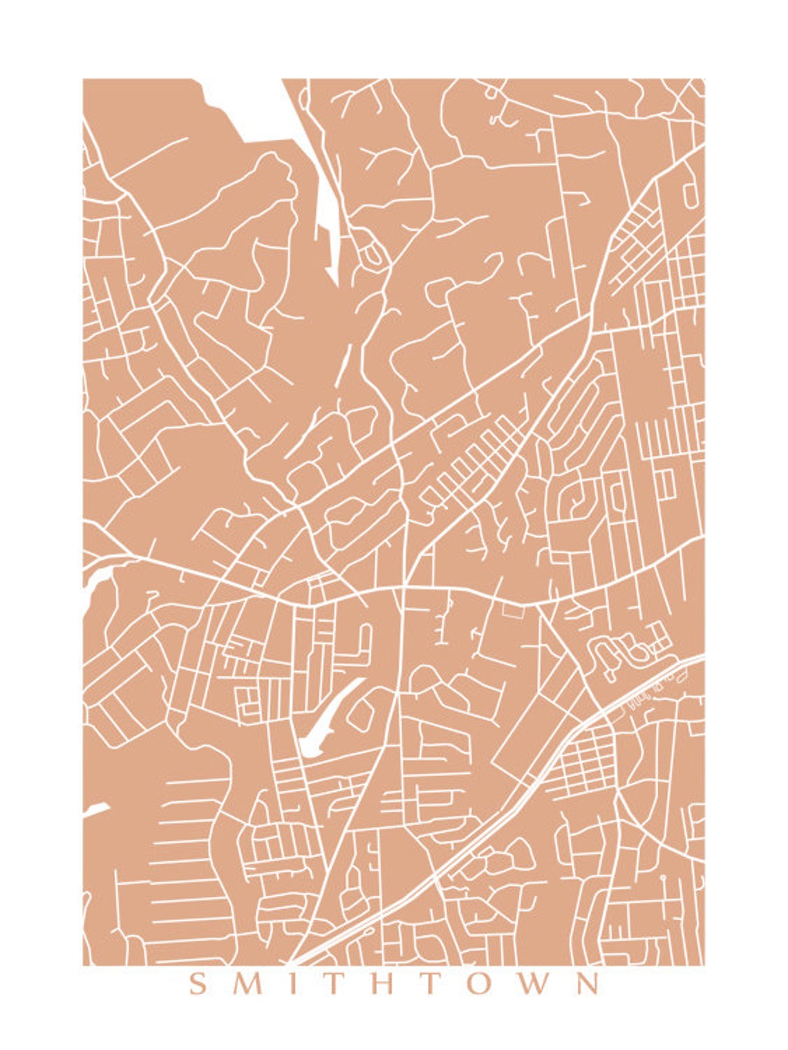 Smithtown Map Print - New York Poster - Etsy