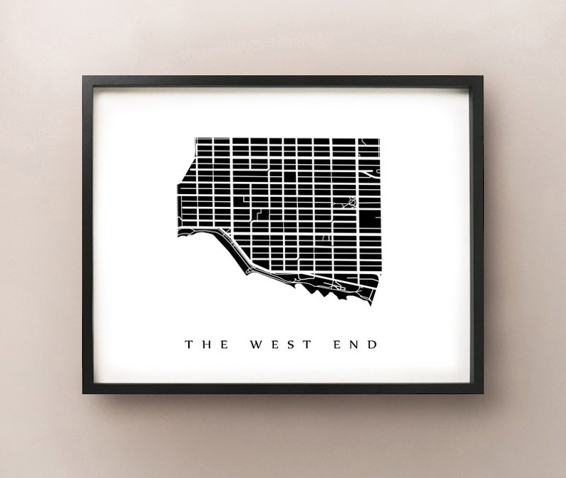 The West End Map - Vancouver Neighbourhood Art Print - Etsy