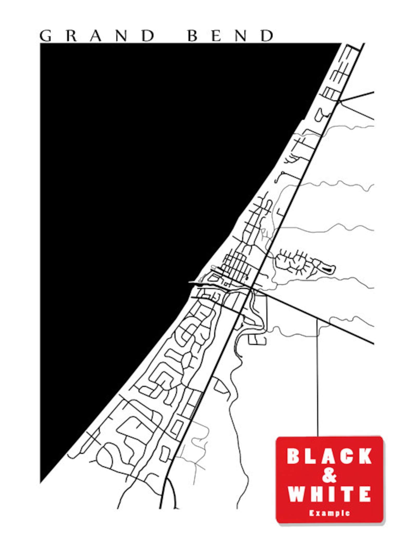 Grand Bend Map Ontario Poster Art - Etsy