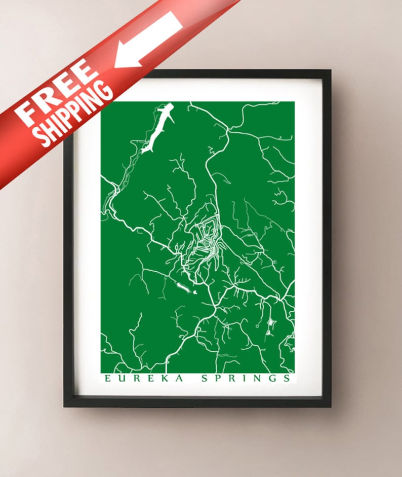 Eureka Springs AR Map Print Arkansas Poster - Etsy