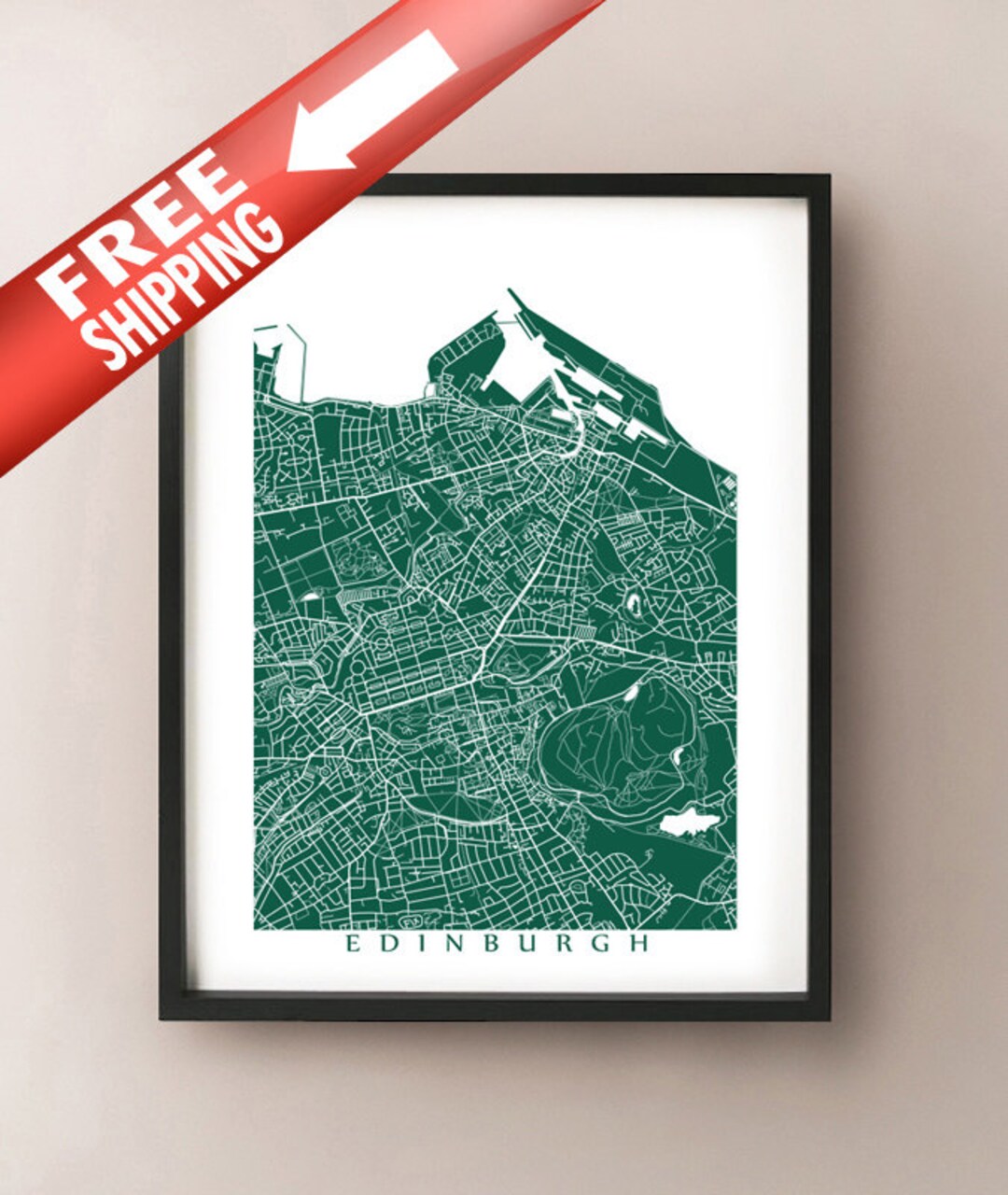 Edinburgh Map Print - Scotland Poster - Etsy