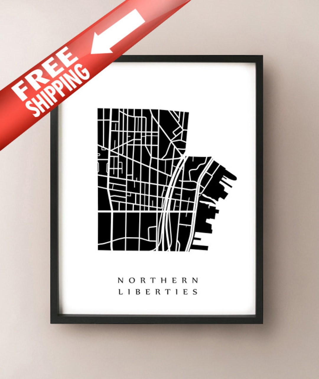 Northern Liberties Map - Philadelphia Neighbourhood Art Print - Etsy