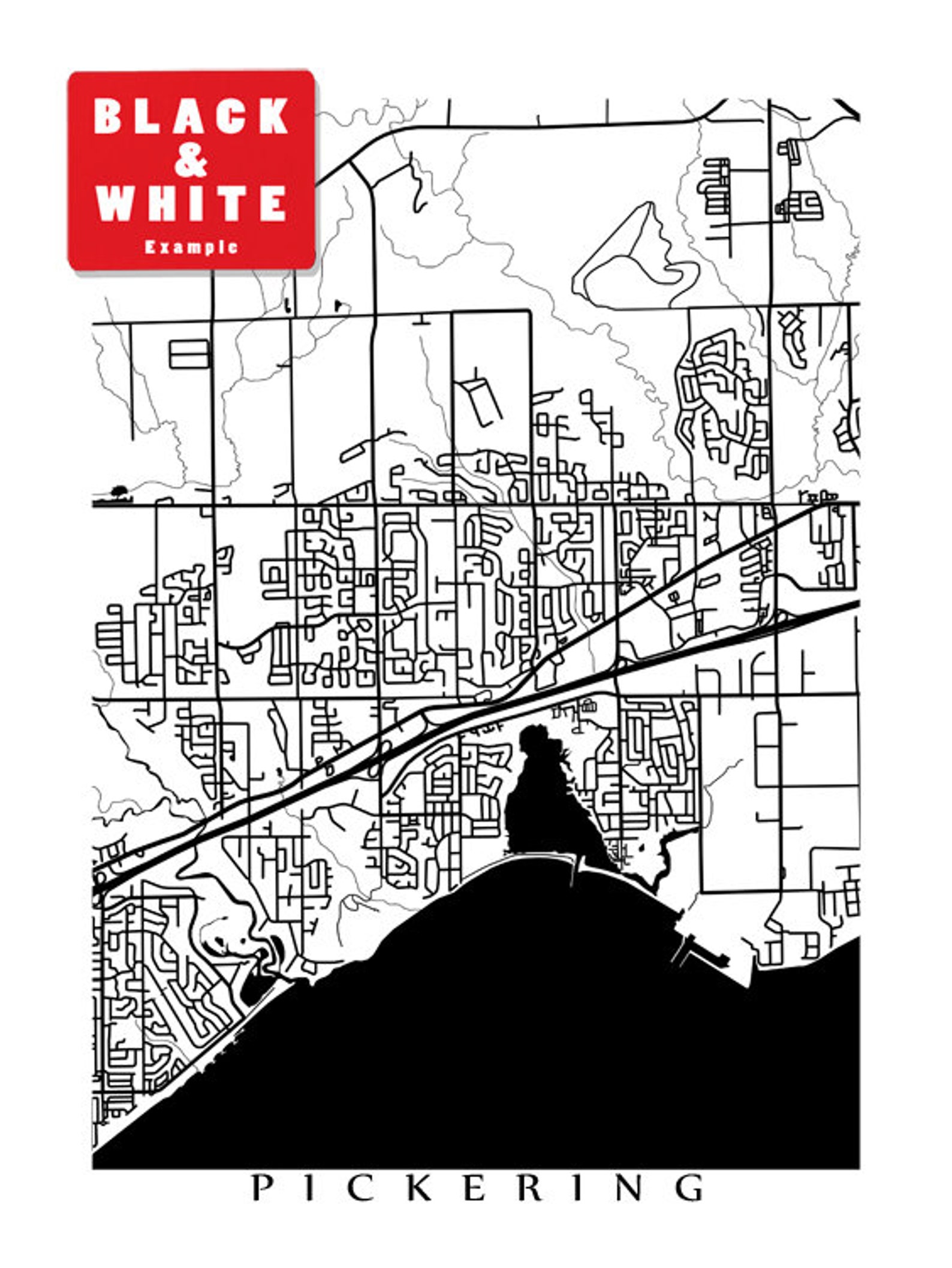 Pickering Ontario Map Print | Etsy