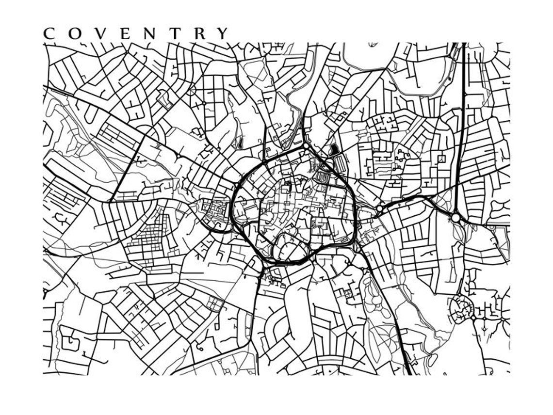 Coventry Map Print England Poster | Etsy