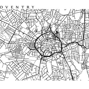Coventry Map Print - England Poster - Etsy