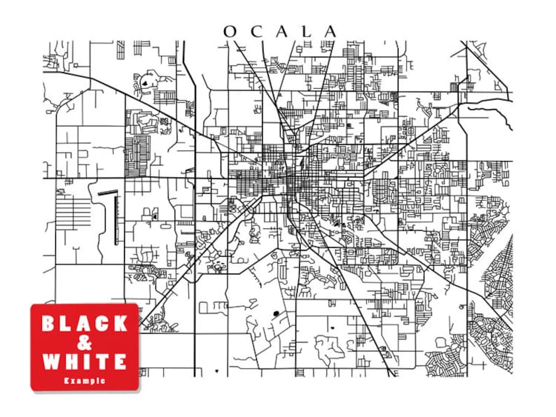 Ocala FL Map Print Marion County Florida Poster - Etsy