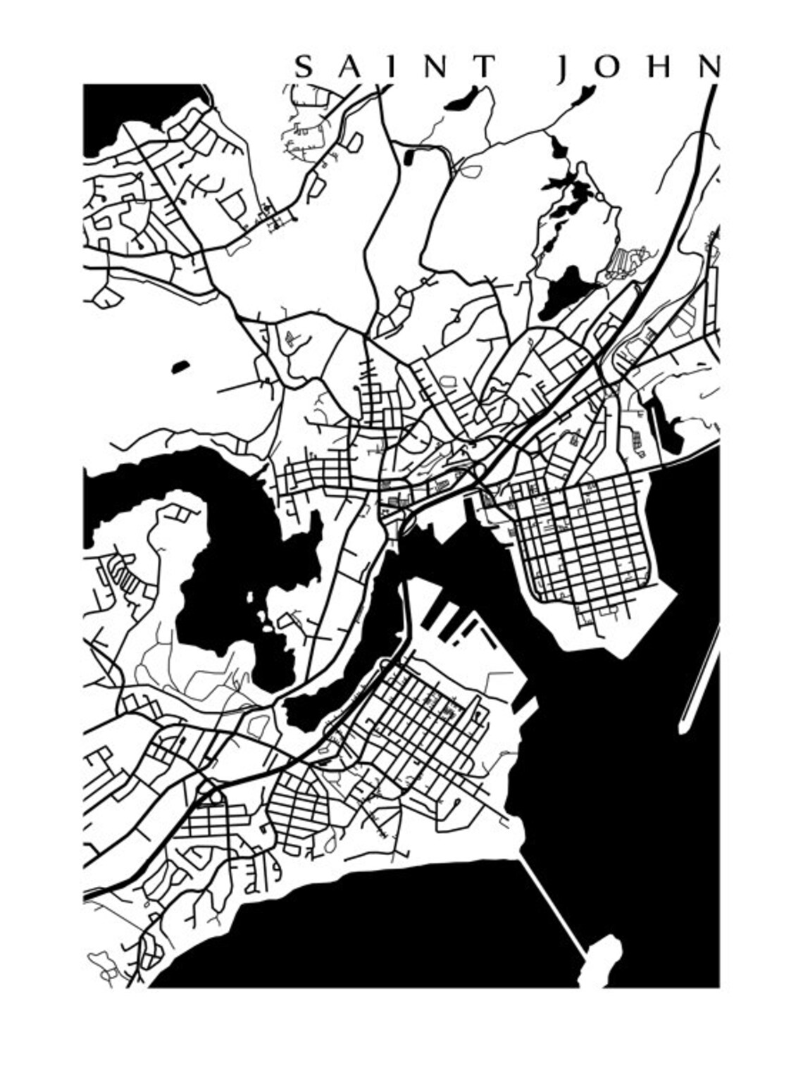 Saint John Map - New Brunswick Art Poster - Etsy