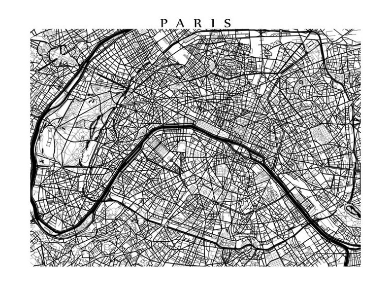 Paris Map Print - Etsy