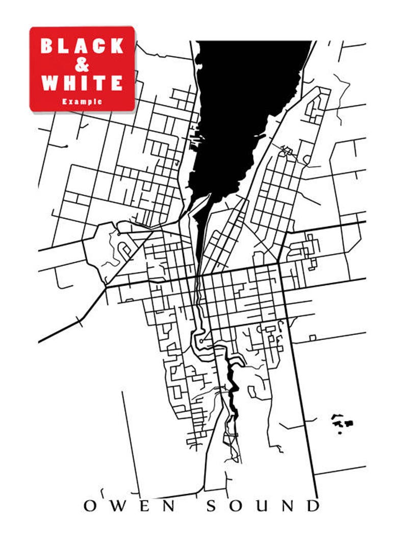 Owen Sound Map Print Ontario Art Canada Poster Choose - Etsy