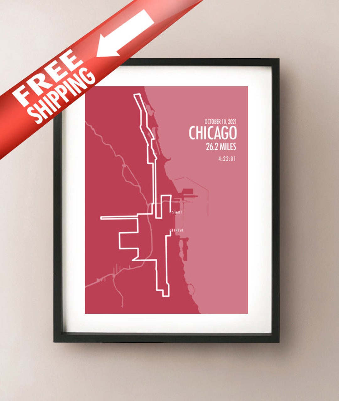 2021 Chicago Marathon Route Map Print - Etsy