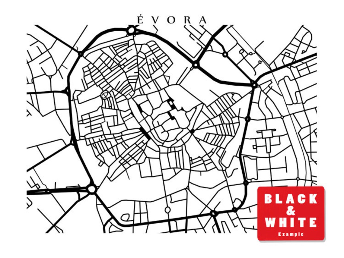 Évora Map Print Portugal Art Poster - Etsy Canada