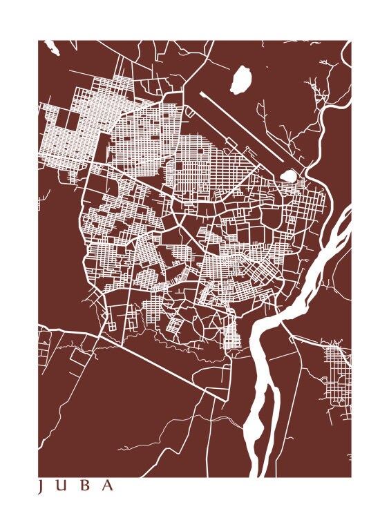 Juba, South Sudan Map Print - Etsy