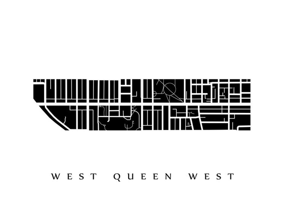 West Queen West Map Toronto Neighbourhood Art Print | Etsy
