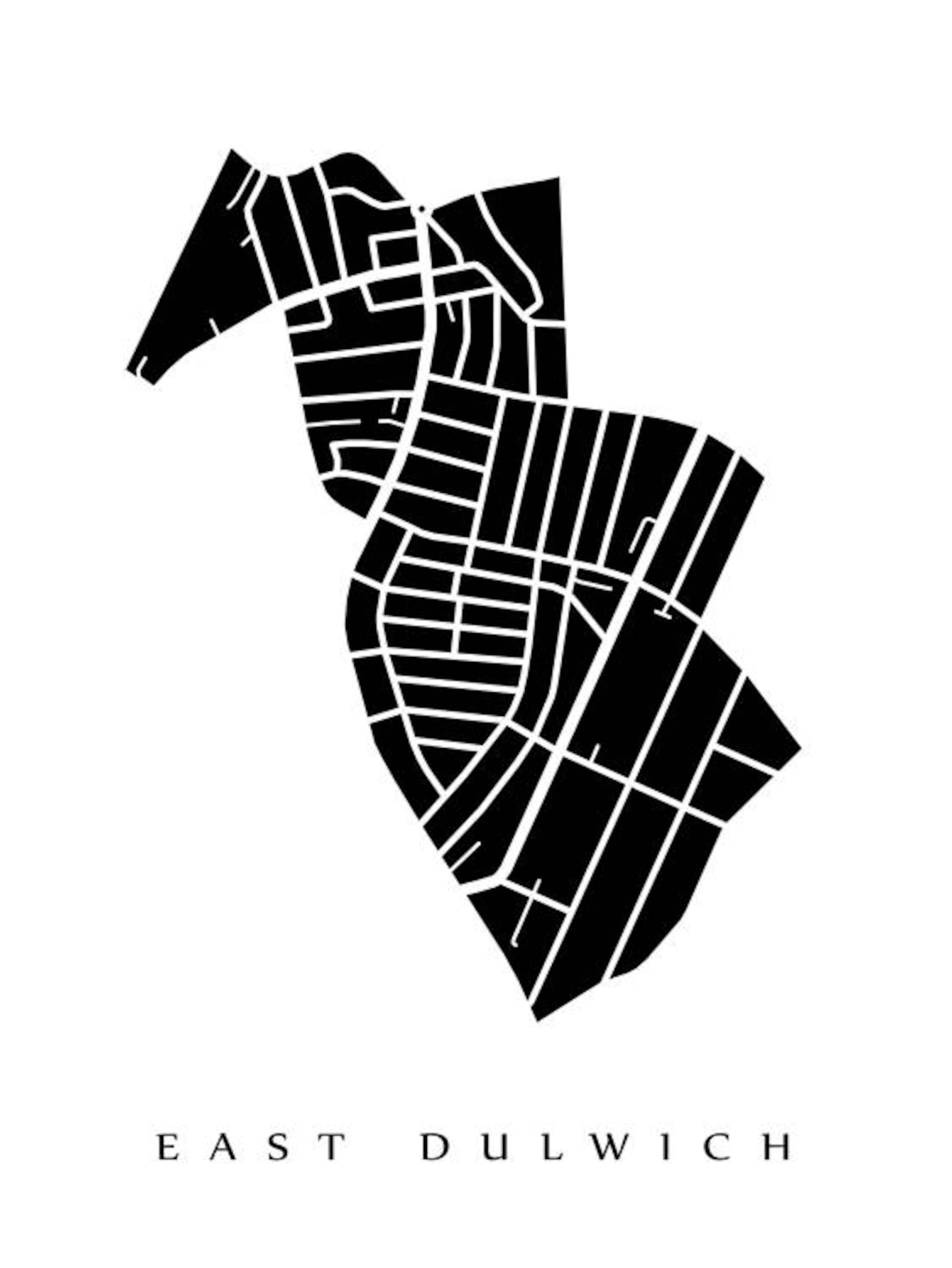 East Dulwich Map - London, England Neighbourhood Art Print - Etsy