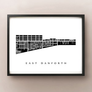 East Danforth Map - Toronto Neighbourhood Art Print - Etsy