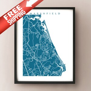 Marshfield, MA Map Print - Massachusetts Poster - Etsy