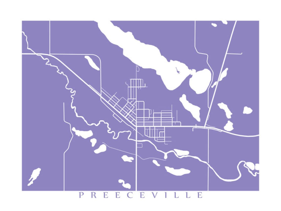 Preeceville SK Map Print Saskatchewan Poster - Etsy