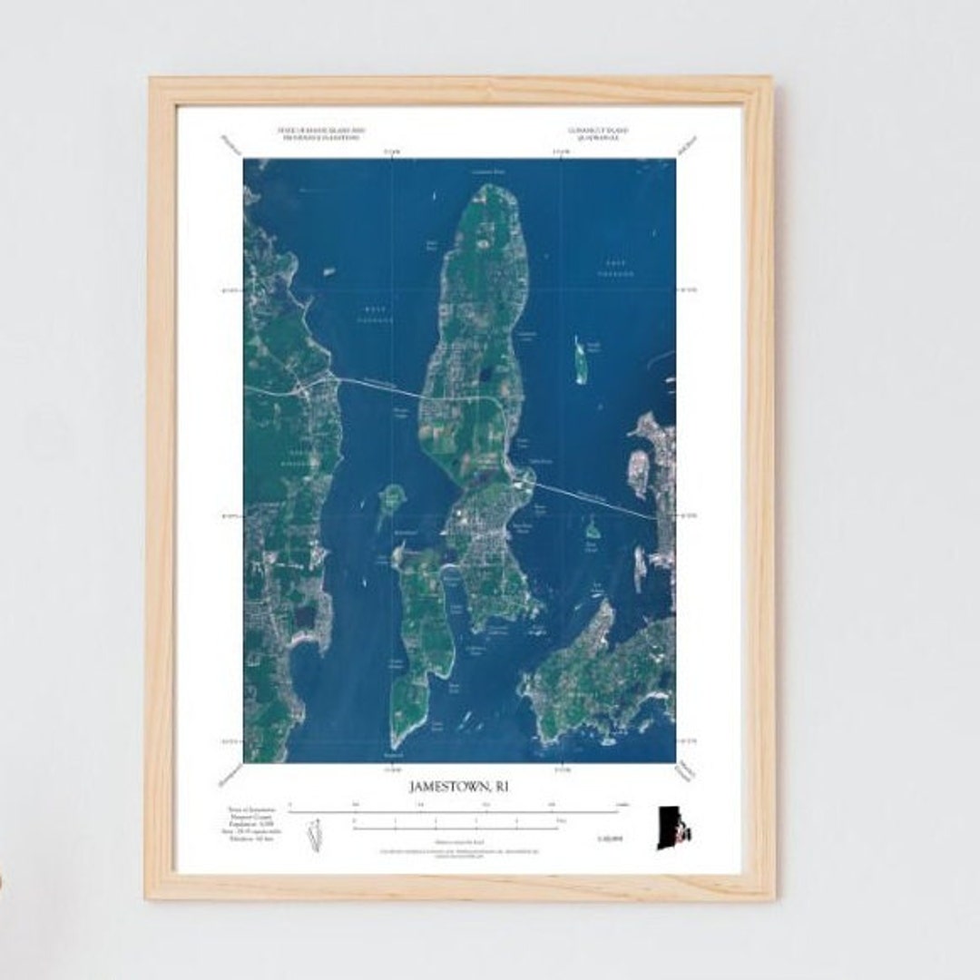 Jamestown, RI Map Aerial View - Etsy