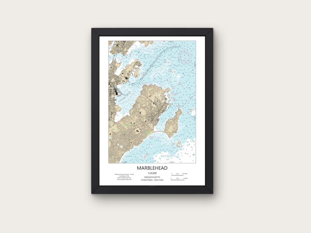 Map of Marblehead Massachusetts Map Print: Custom Travel Art Poster ...