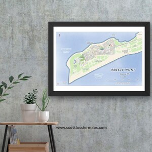 Breezy Point Map WATERCOLOR Queens NY Print Art Wall Decor Travel ...