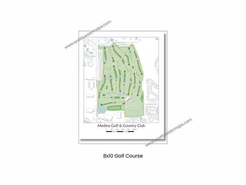 Medina Golf and Country Club, Minnesota, Course Map, Golf Theme Art ...
