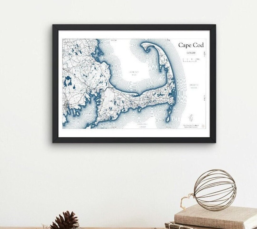 Cape Cod Map, Cape Cod Print, Cape Cod Map Art, Cape Cod Wall Art, Cape ...