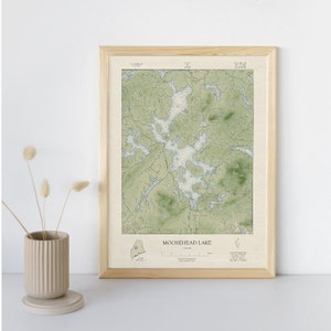 Moosehead Lake Map, Moosehead Lake, Maine, Moosehead Lake Map Print ...