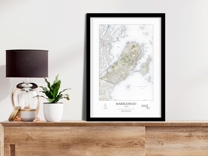 Map of Marblehead Massachusetts Map Print: SHORELINE Style Travel ...