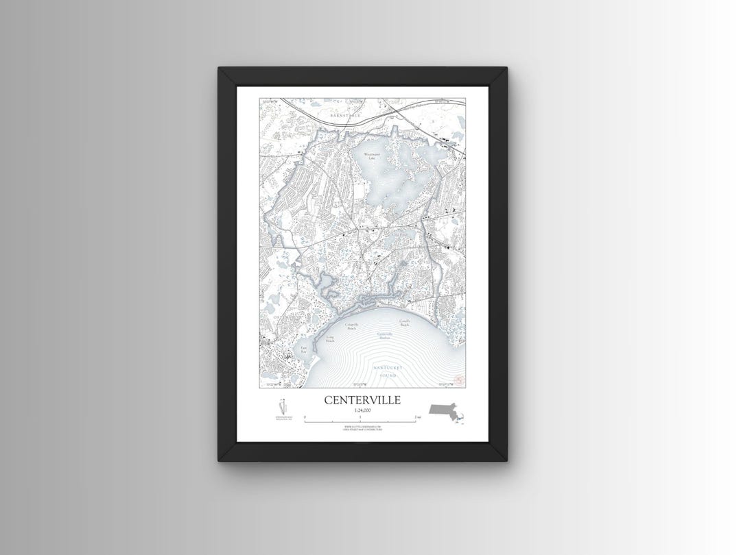 Centerville Cape Cod Map Art Print Travel Poster VINTAGE or NAUTICAL ...