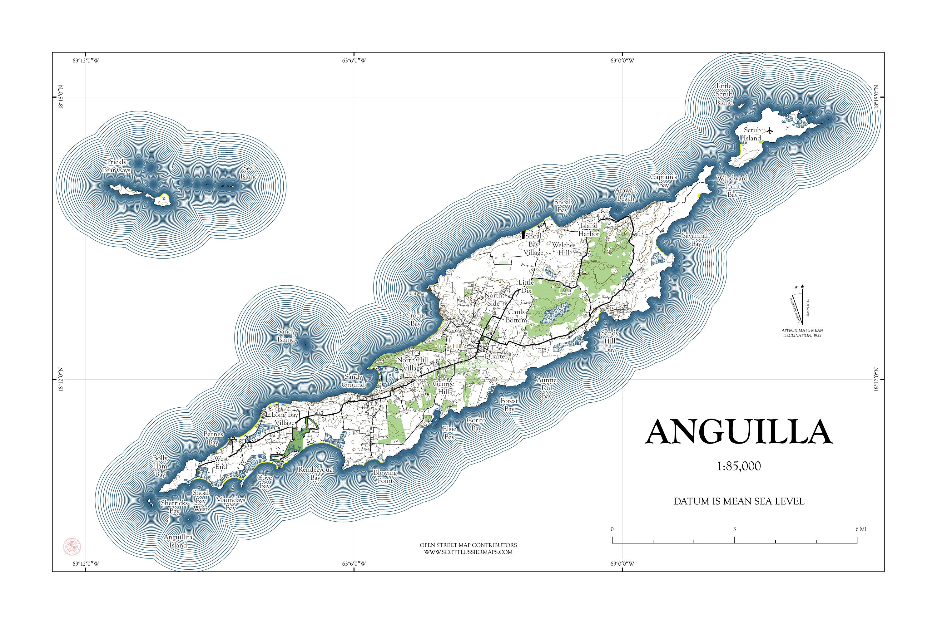 Anguilla Map, Anguilla Island Map, Anguilla Print, Anguilla Map Art ...