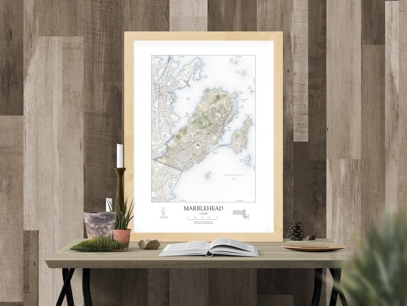 Map of Marblehead Massachusetts Map Print: SHORELINE Style Travel ...