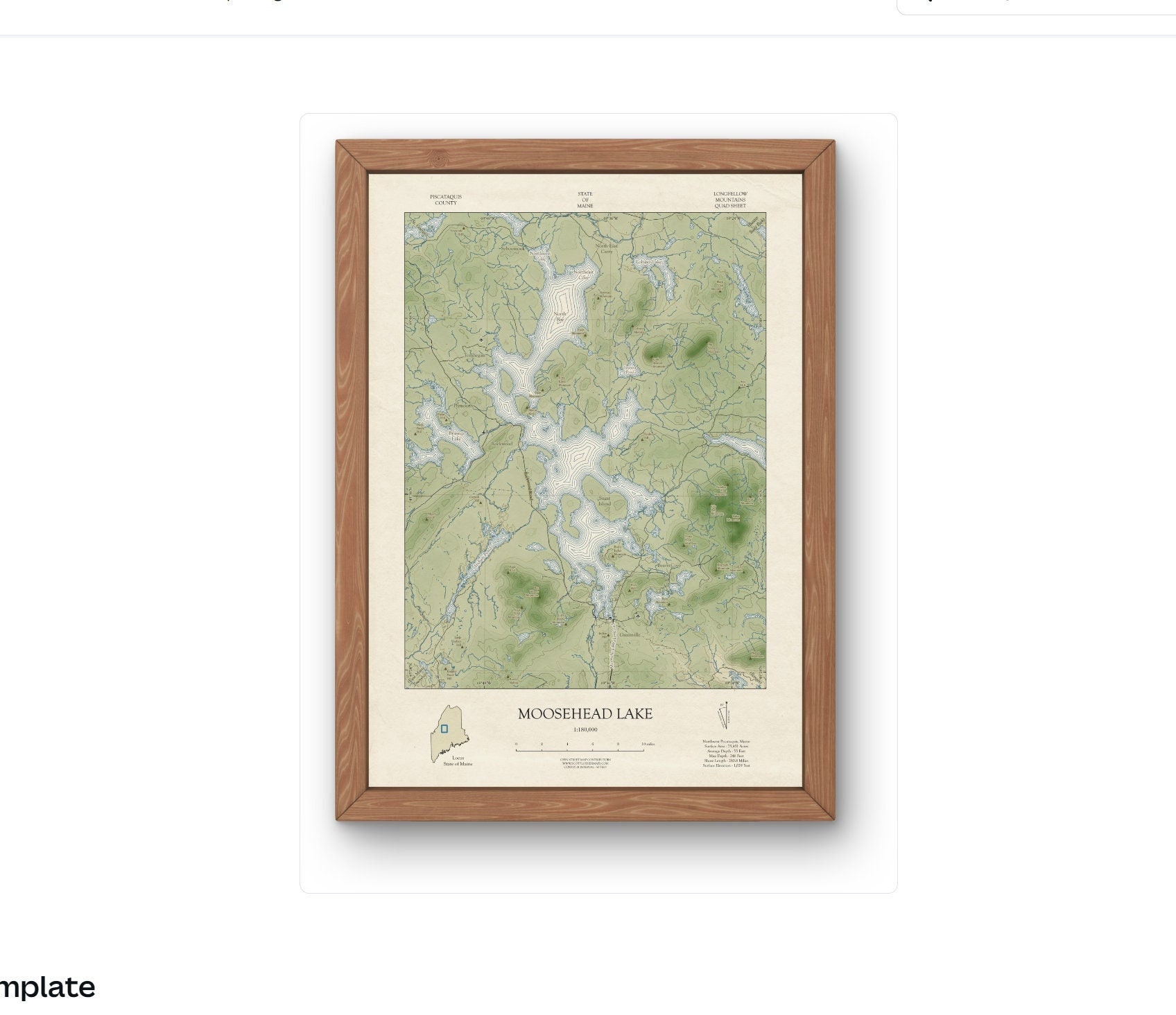 Moosehead Lake Map, Moosehead Lake, Maine, Moosehead Lake Map Print ...