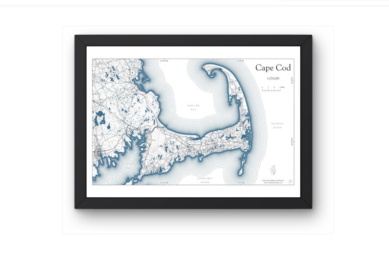 Cape Cod Map, Cape Cod Print, Cape Cod Map Art, Cape Cod Wall Art, Cape ...
