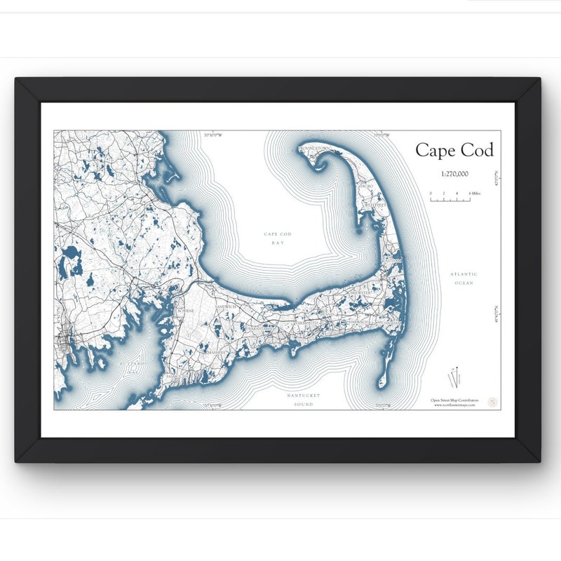 Cape Cod Map Poster - Etsy