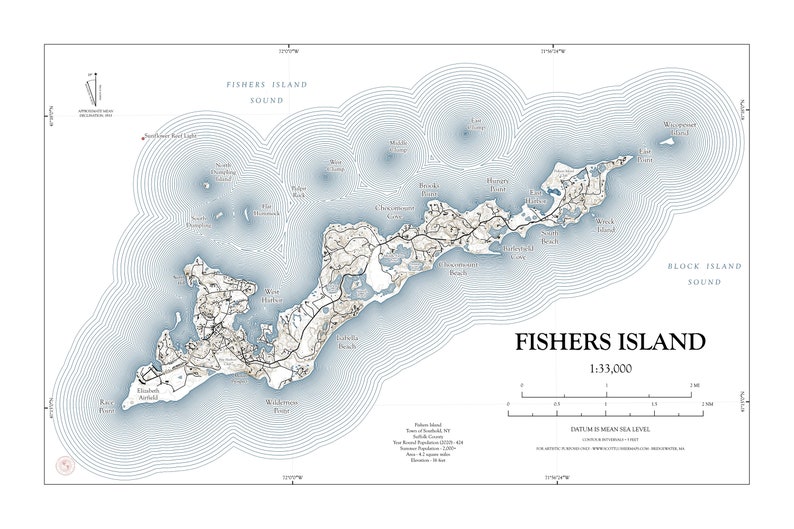 Fishers Island Map, Fishers Island NY, Fishers Island Print, Fishers ...