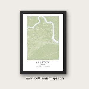 Map of Allston Boston Wall Art Print Poster Travel Home Decor ...