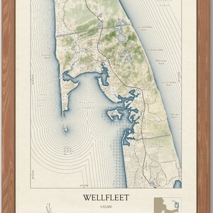 Wellfleet Map Cape Cod Print, Wellfleet MA Map Art, Wellfleet Vintage ...