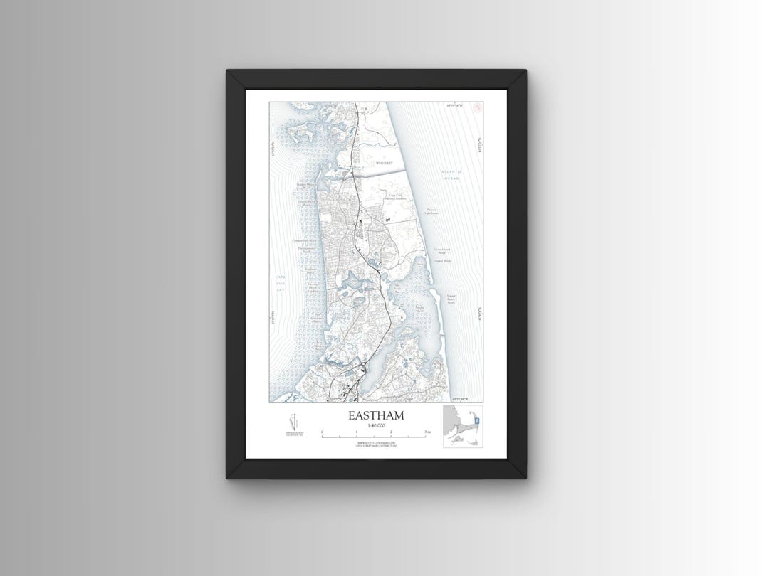 Eastham Cape Cod MA Map NAUTICAL Print Art Wall Deco Poster Travel ...