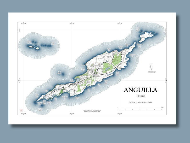 Anguilla Map, Anguilla Island Map, Anguilla Print, Anguilla Map Art ...