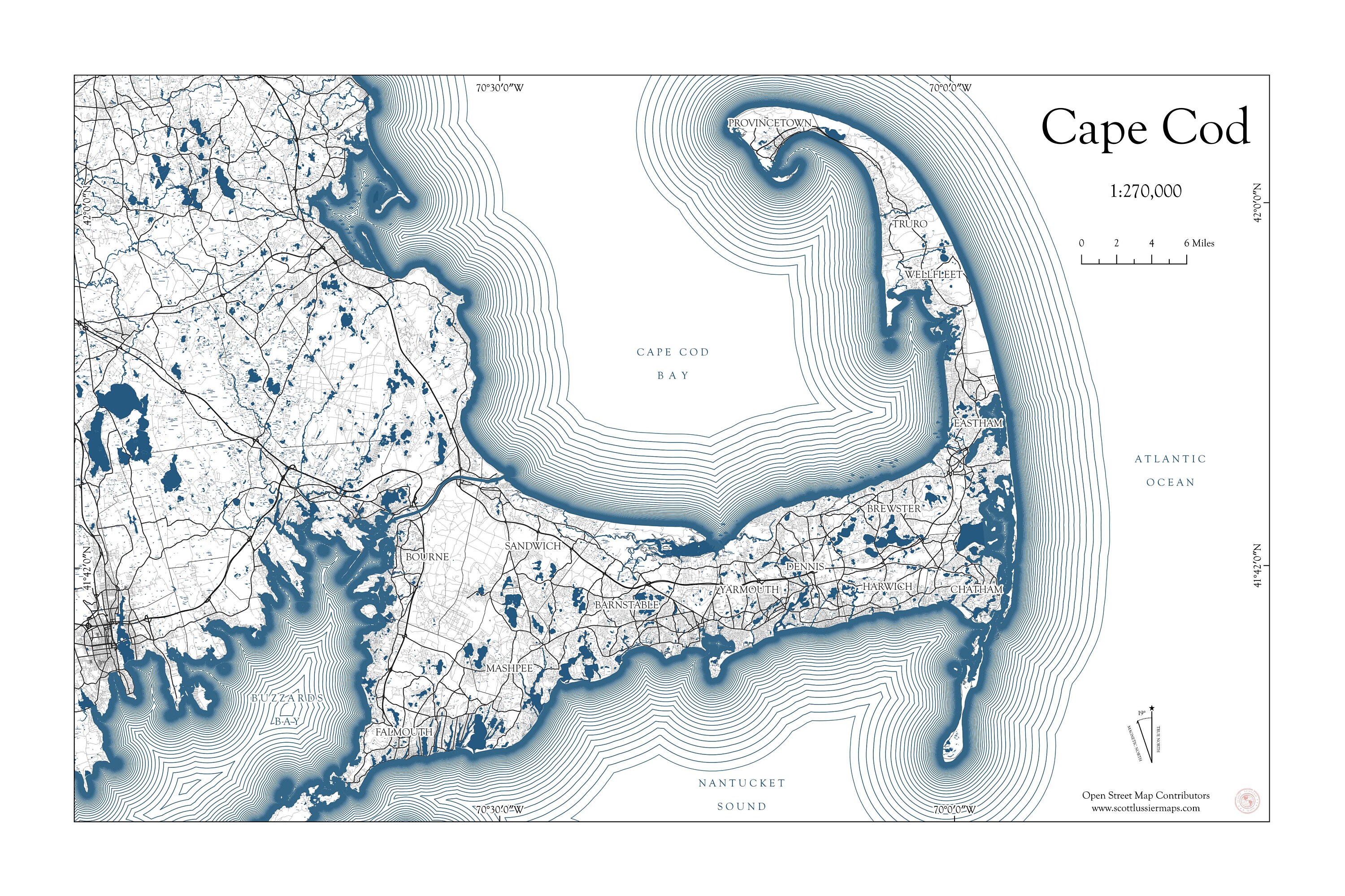 Cape Cod Map, Cape Cod Print, Cape Cod Map Art, Cape Cod Wall Art, Cape ...