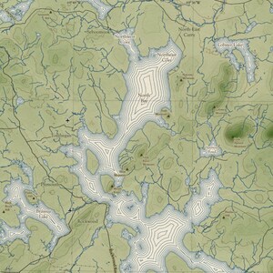 Moosehead Lake Map, Moosehead Lake, Maine, Moosehead Lake Map Print ...