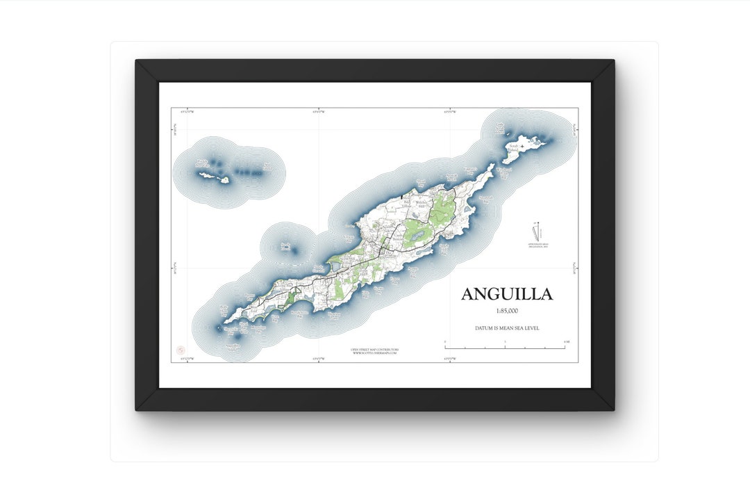 Anguilla Map, Anguilla Island Map, Anguilla Print, Anguilla Map Art ...