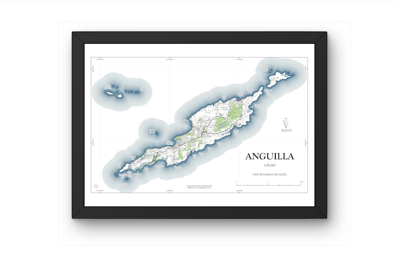 Anguilla Map, Anguilla Island Map, Anguilla Print, Anguilla Map Art ...