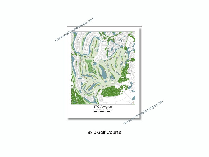 TPC Sawgrass, Florida, Golf Course Map, Golf Theme Art Print, Golf ...