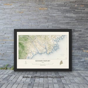 Kennebunkport Map VINTAGE Maine ME Print Art Wall Decor Travel Memory ...