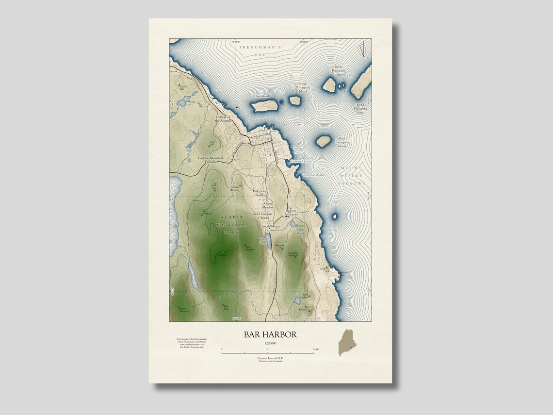Bar Harbor Map, Bar Harbor, Maine, Maine Map, Maine, City Map, Town Map ...