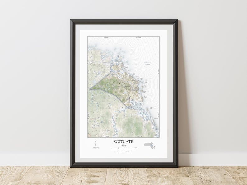 Scituate Massachusetts Map Print: Shoreline, Chart or Coastal Style ...