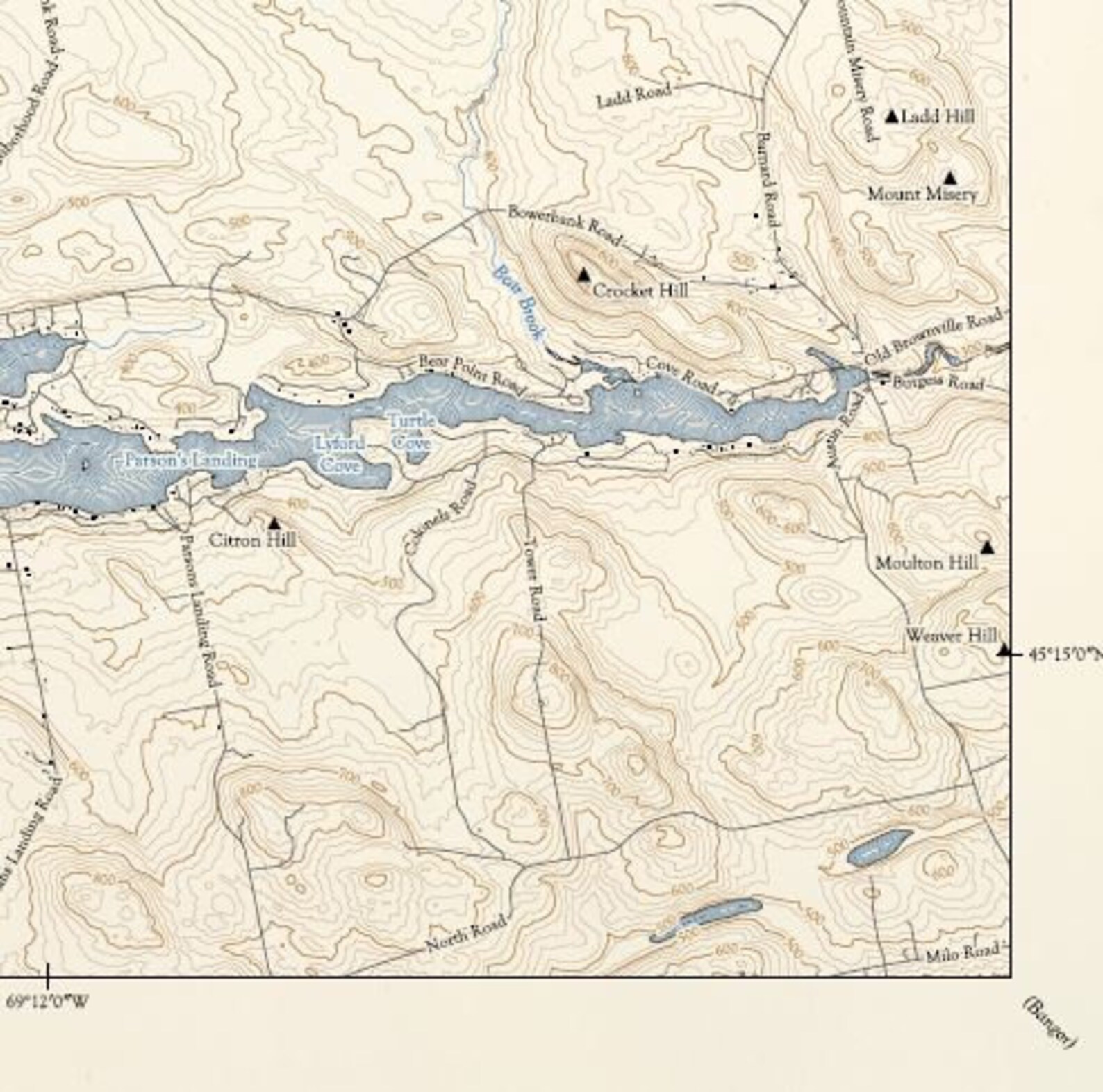 Classic Topo Map of Sebec Lake Instant Download - Etsy
